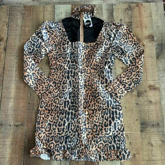 ASOS | Dresses | Asos Milk It Vintage Puff Sleeve Leopard Print Dress ...